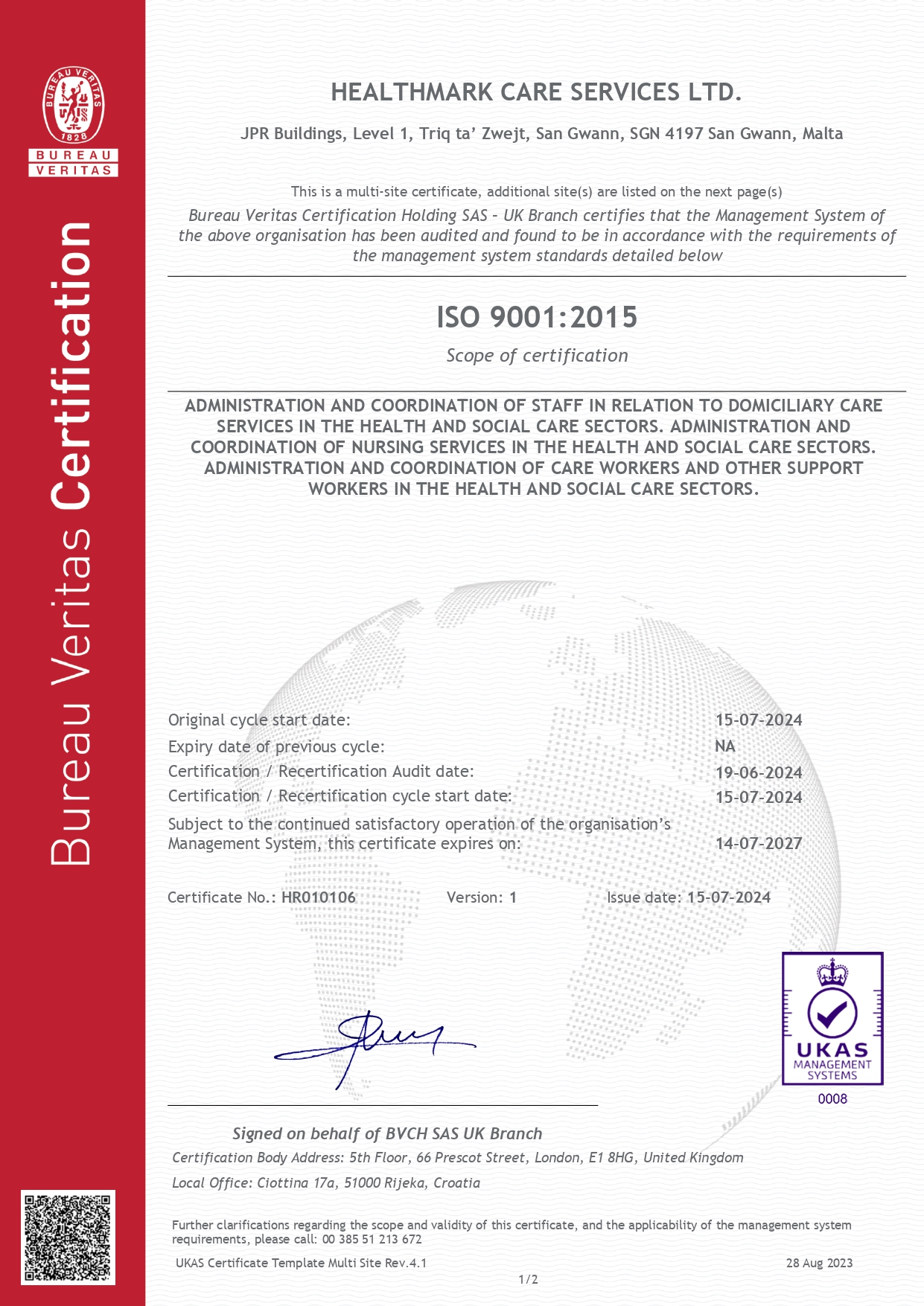 ISO Certification - Healthmark